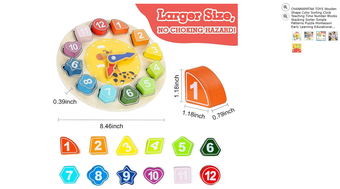 Best Montessori Wooden Shape Sorting Clock for Kids – Fun, Educational ...